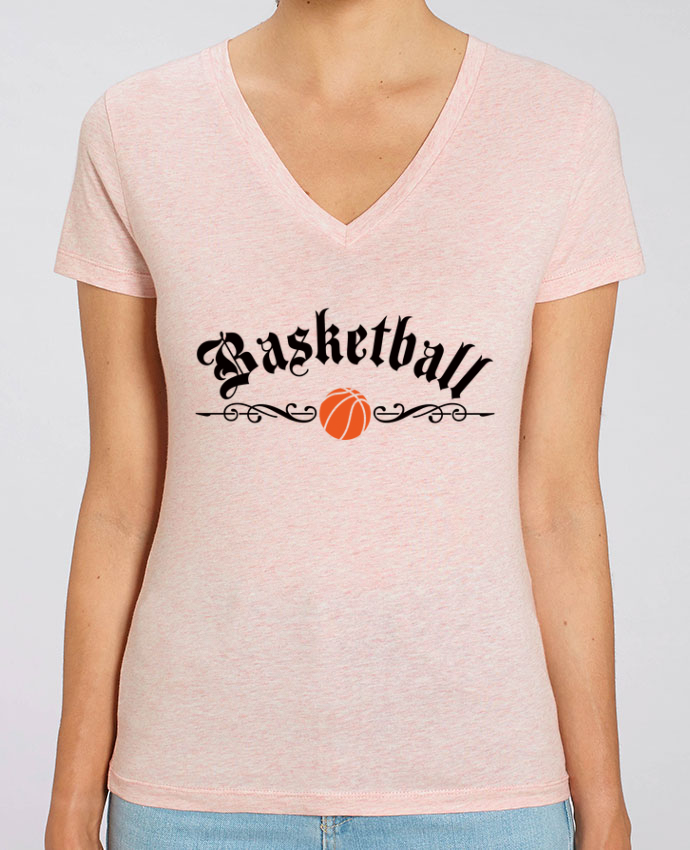 Tee SHirt Femme Col V Stella EVOKER Basketball - Coton BIO -Tunetoo