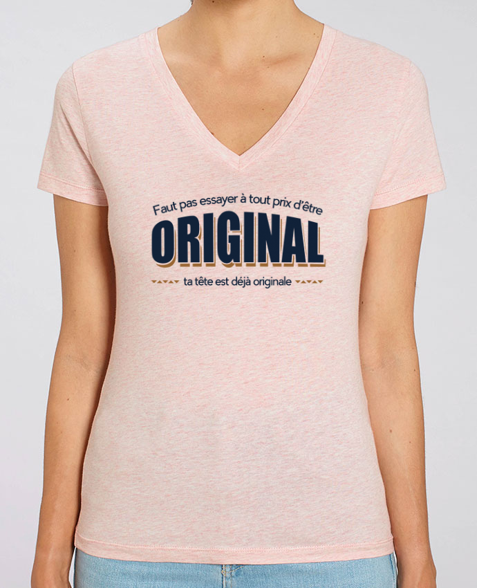 Tee Shirt Femme Col V Stella EVOKER Réplique JC Dikkenek - Coton BIO ...